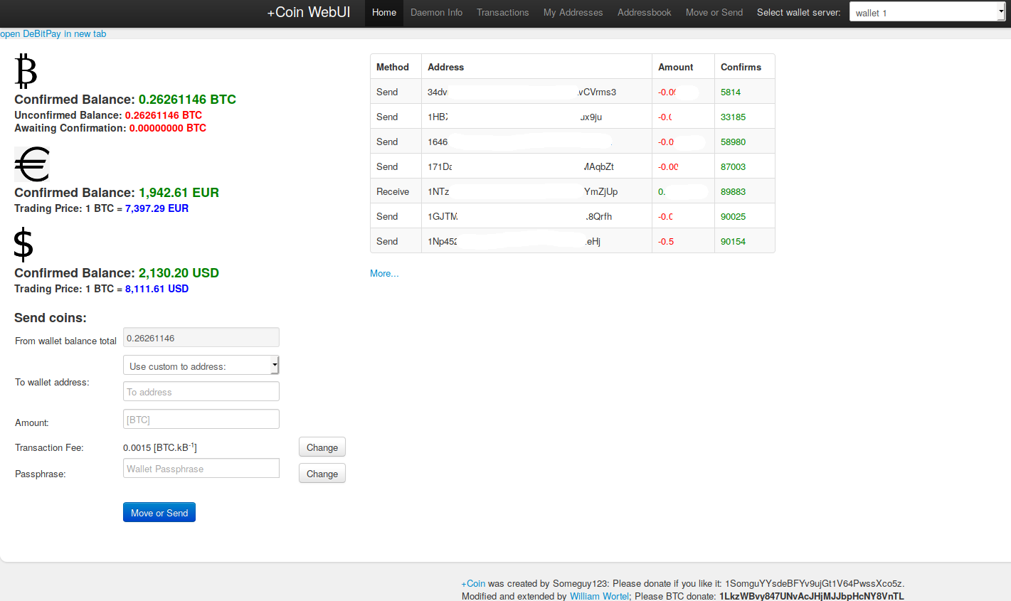 Github Wwortelbitcoind Web User Interface Bitcoindwebui Fork Of Coin With Sendmove Funds